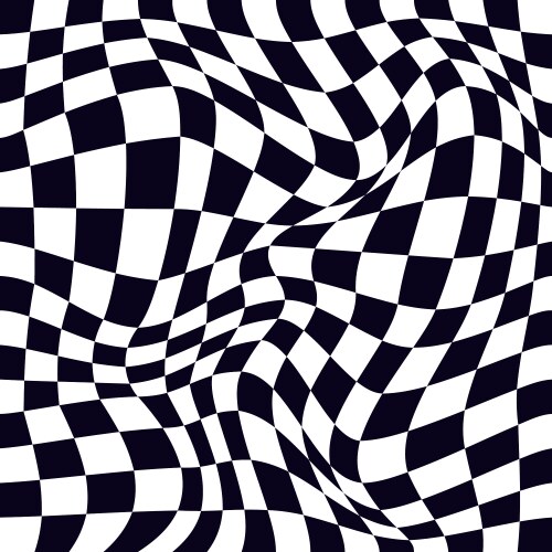 Psychedelic checkerboard pattern Royalty Free Vector Image