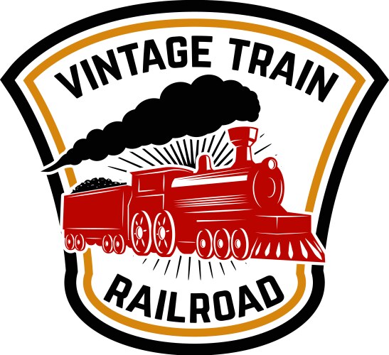 Vintage train emblem template with retro Vector Image