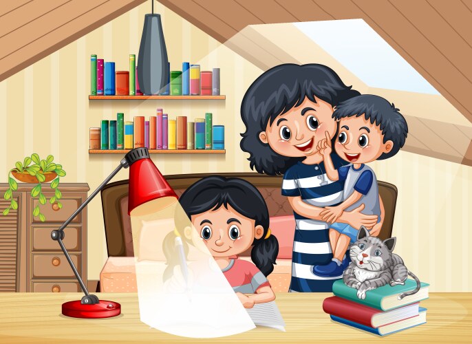 Cartoon Girl Study Vector Images (over 40,000)