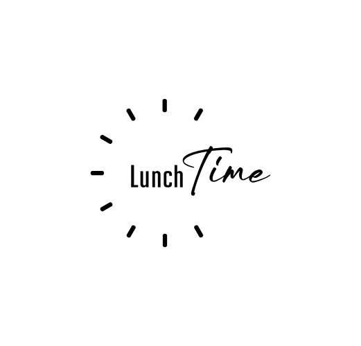Lunch time with creatif font design Royalty Free Vector