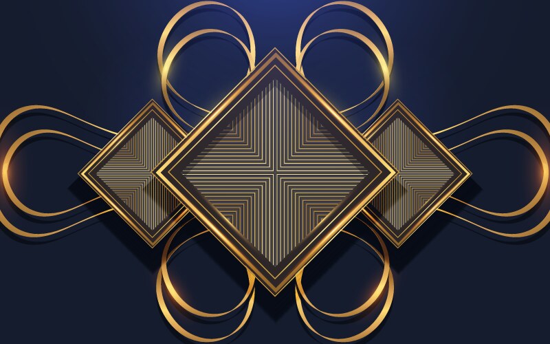 Rectangle black and gold luxury background Vector Image