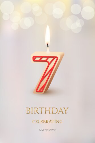 Happy Birthday 7 Years Vector Image Vector Images (over 1,800)