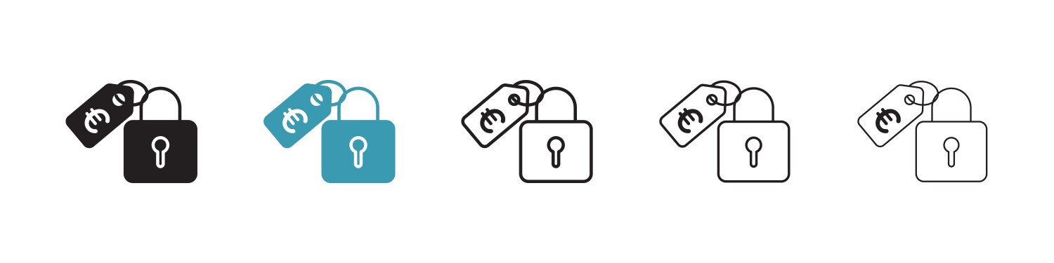 Fixed price icon set Royalty Free Vector Image