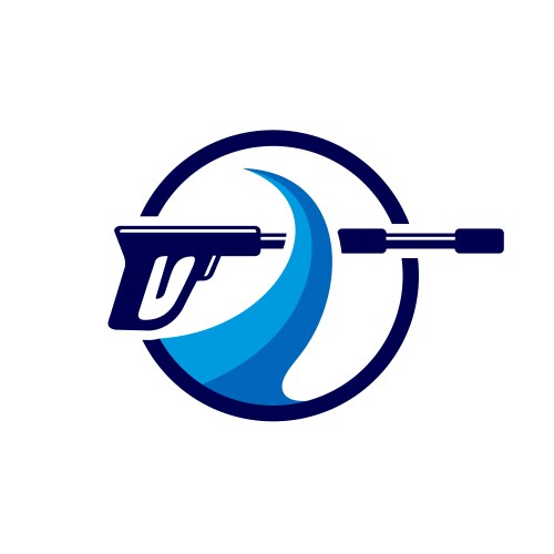 Power wash logo with wave concept Royalty Free Vector Image