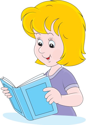 Girl reading book cartoon Royalty Free Vector Image