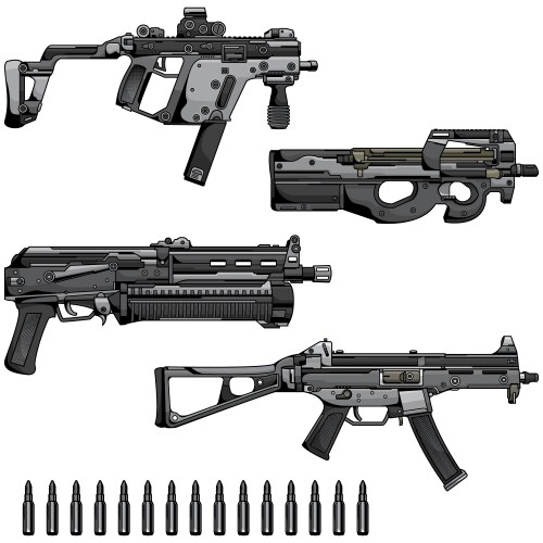 Vintage modern automatic assault rifle template Vector Image