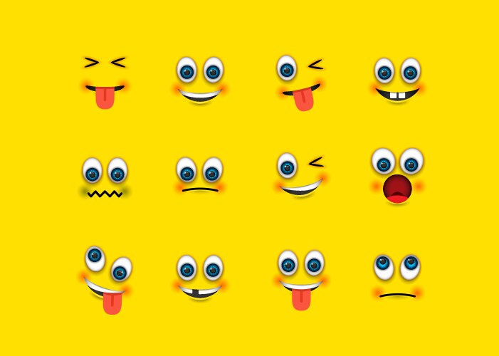 Crazy Emoji Face Royalty Free Vector Image Vectorstock
