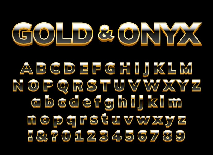 Calligraphic golden letters vintage elegant gold Vector Image