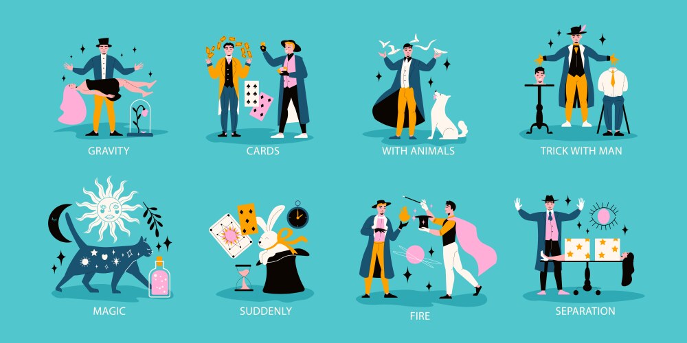 Magic wizard staff set Royalty Free Vector Image