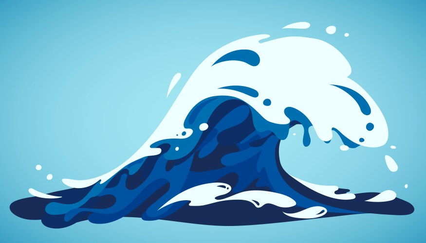 Wave with sea foam Royalty Free Vector Image - VectorStock