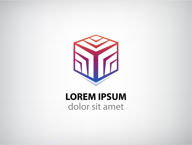 Abstract 3d cube construction logo Royalty Free Vector Image