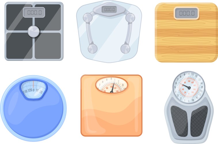 Bathroom Scale Meters Scales Dial Floor Weight Vector Image