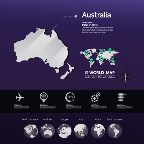 World map graphic element Royalty Free Vector Image