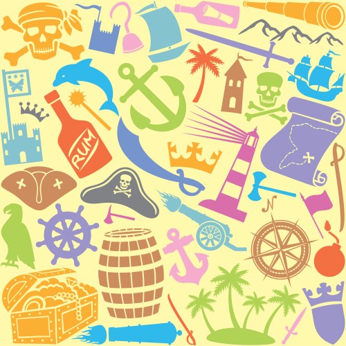 Caribbean pirates and corsairs seamless pattern Vector Image