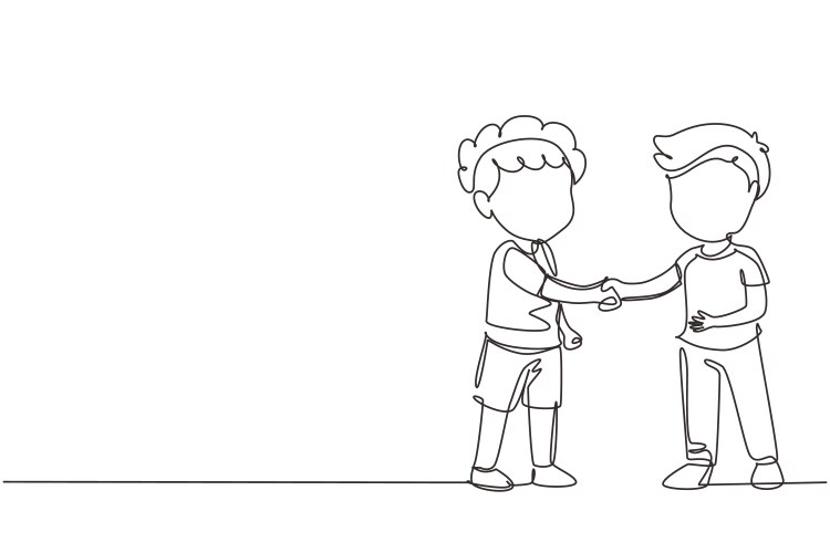 Two Kids Shaking Hands Vector Images (54)