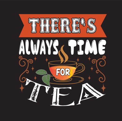 Tea quotes and slogan good for tee the best time Vector Image
