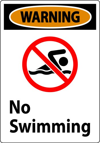 Warning sign no swimming Royalty Free Vector Image