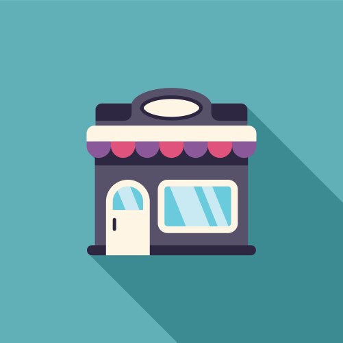 Small business storefront with awning and large Vector Image