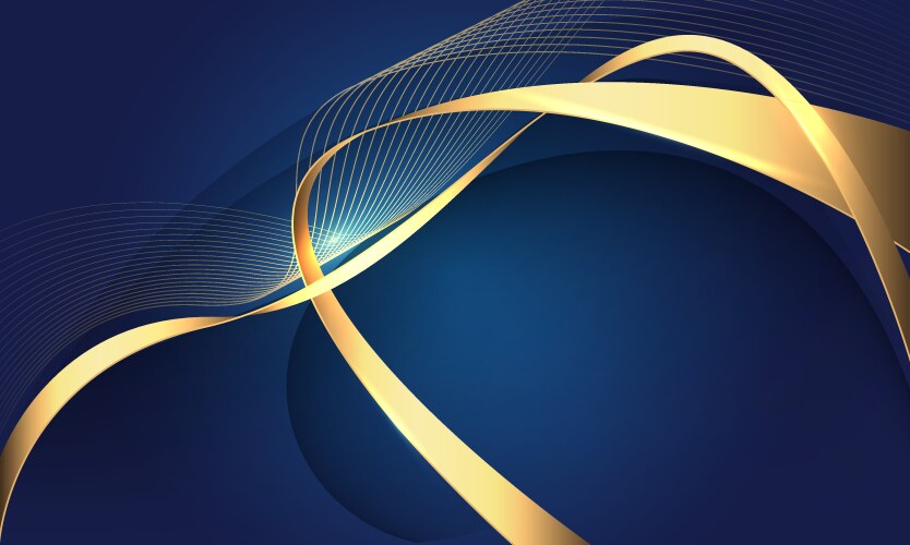 Abstract luxury gold ribbon line wave curve Vector Image