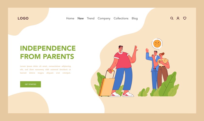 Leaving the nest concept flat Royalty Free Vector Image