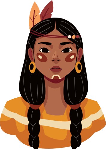 Native american girl character Royalty Free Vector Image
