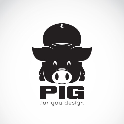 Pig head design on white background farm Vector Image