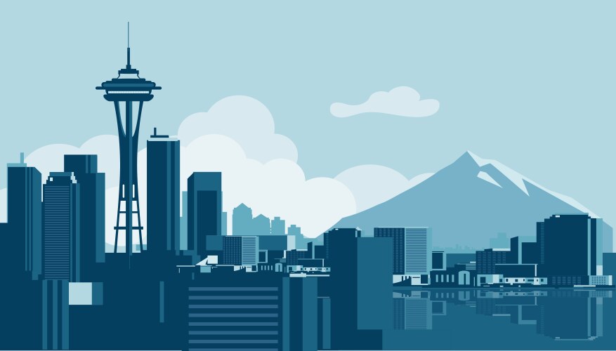 Seattle skyline Royalty Free Vector Image - VectorStock