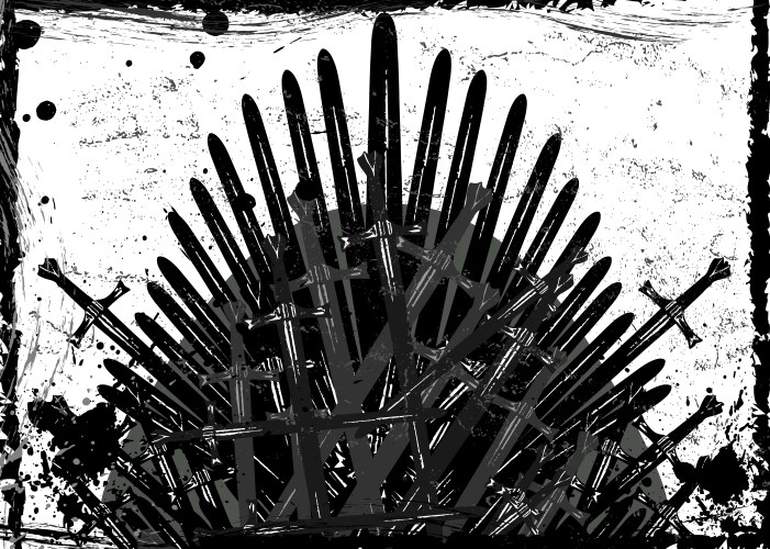 Thrones template hand drawn iron throne frame Vector Image