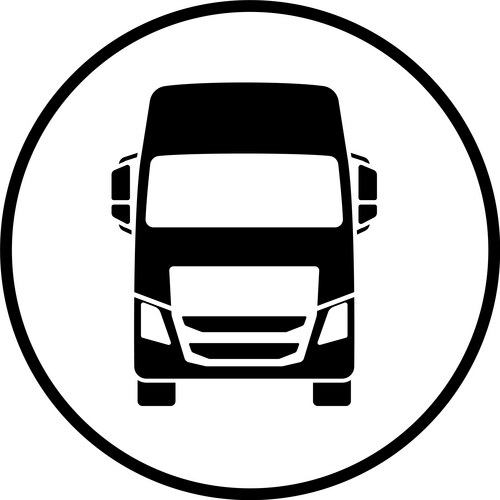 Truck icon front view Royalty Free Vector Image