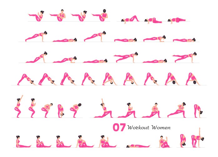 Workout exercise outline Royalty Free Vector Image