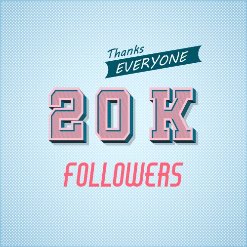 8000 followers number with color bright ribbon Vector Image