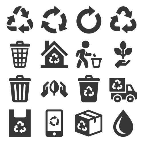 Garbage waste recycling square Royalty Free Vector Image