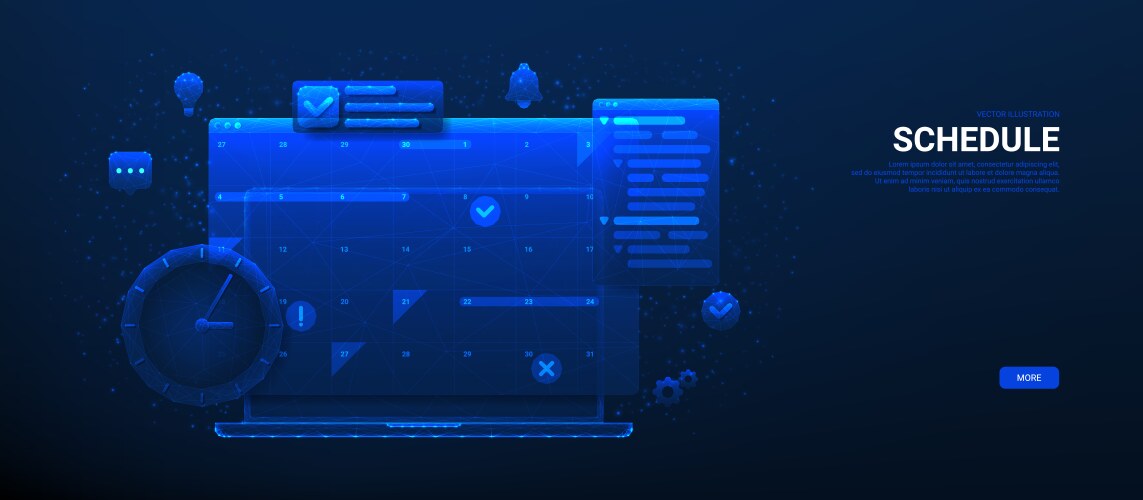 Horizontal banner of planning schedule Royalty Free Vector