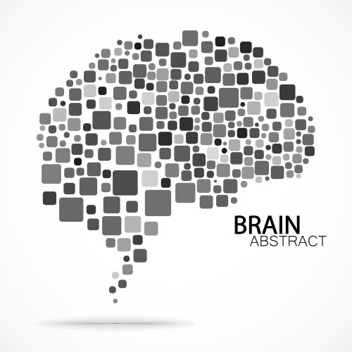 Abstract brain of squares on white background Vector Image