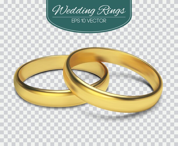 Golden wedding rings 3d Royalty Free Vector Image