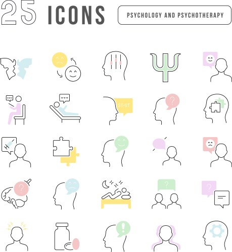 Thinking psychology - doodles set Royalty Free Vector Image