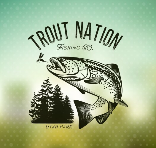 Trout fishing Royalty Free Vector Image - VectorStock