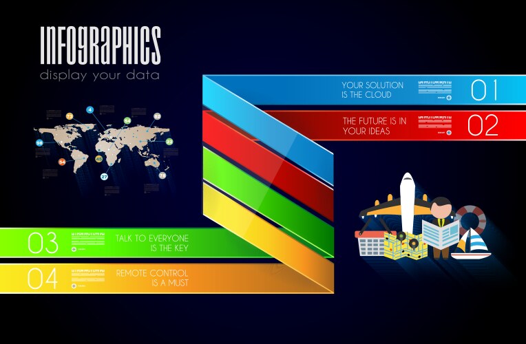 Infographic dashboard template with modern design Vector Image