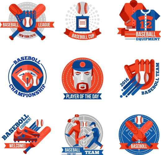 Baseball sport competition game team symbol Vector Image