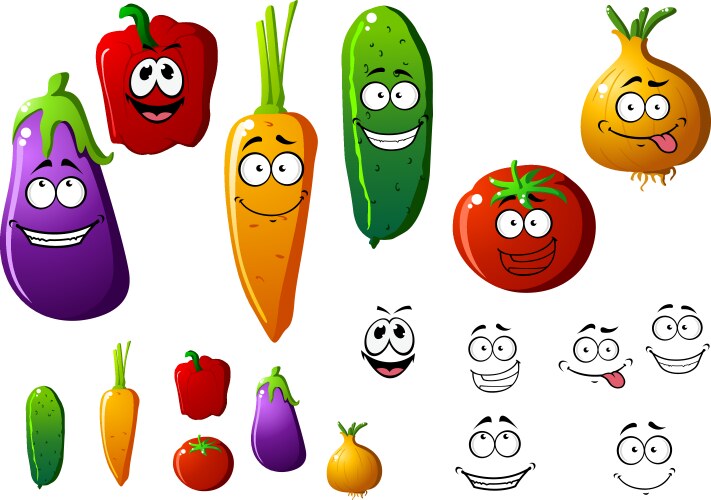 Funny vegetable and spice cartoon Royalty Free Vector Image