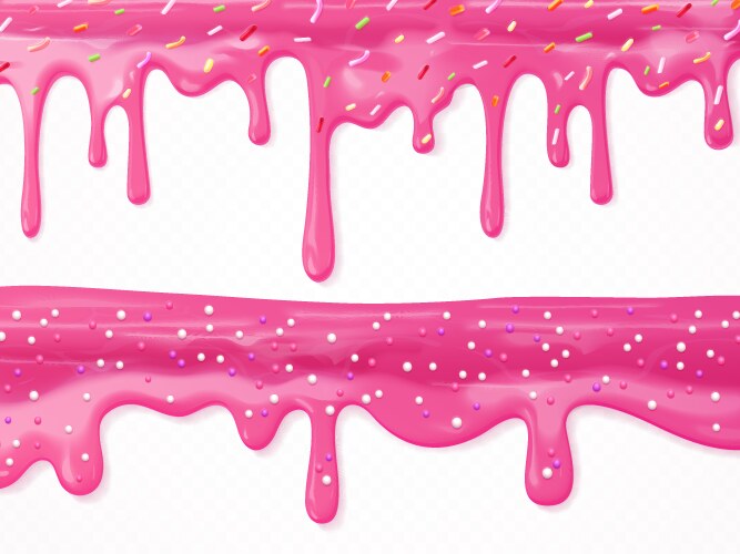 Doughnut glaze sweet cream melt drip 3d realistic Vector Image