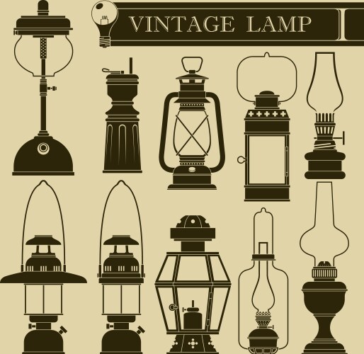 Drawing of vintage lamp Royalty Free Vector Image