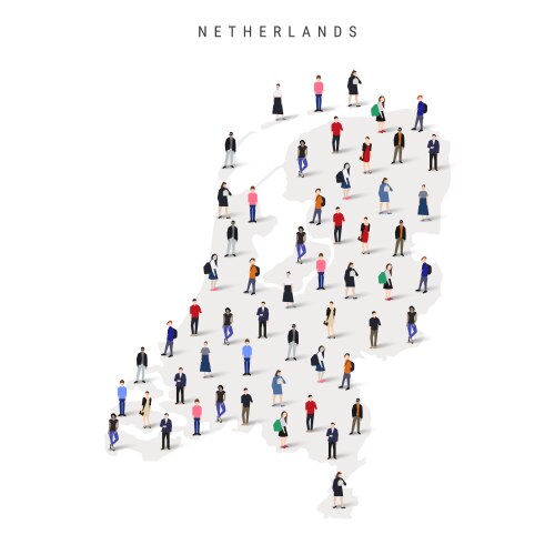 Qatar population map large group of people Vector Image