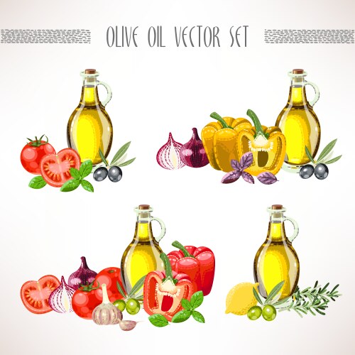 Realistic vegetable oils set Royalty Free Vector Image
