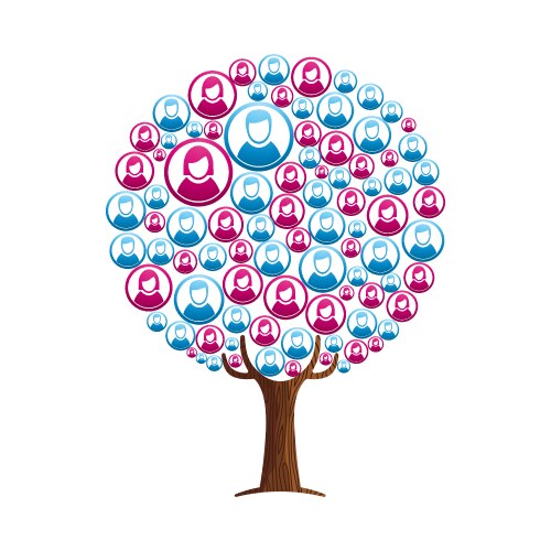 Cartoon family tree infographics concept card Vector Image