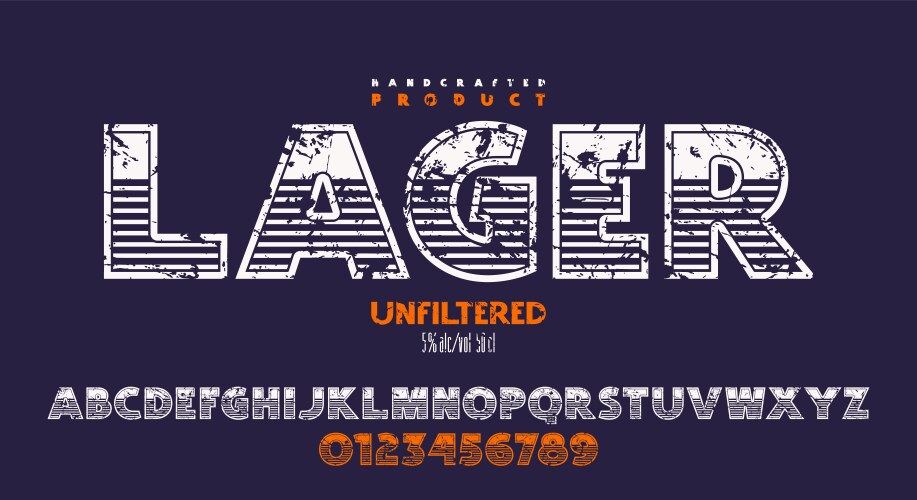 Octane display typeface font alphabet Royalty Free Vector