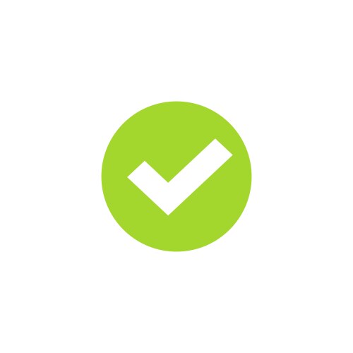 Green tick checkmark icon Royalty Free Vector Image
