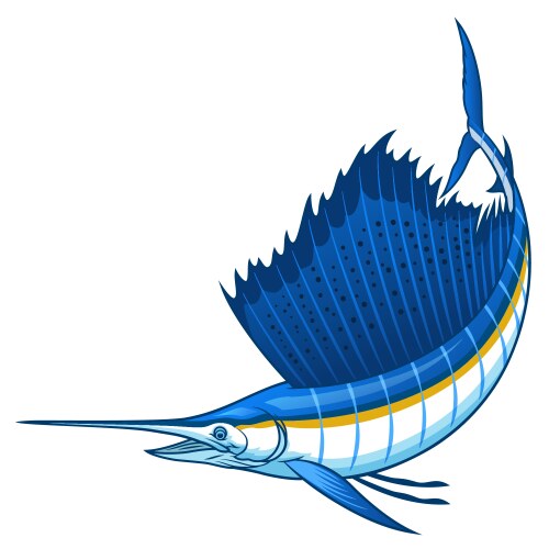 Sailfish fish on a white background Royalty Free Vector