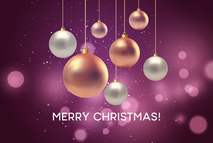 Background with purple christmas balls Royalty Free Vector
