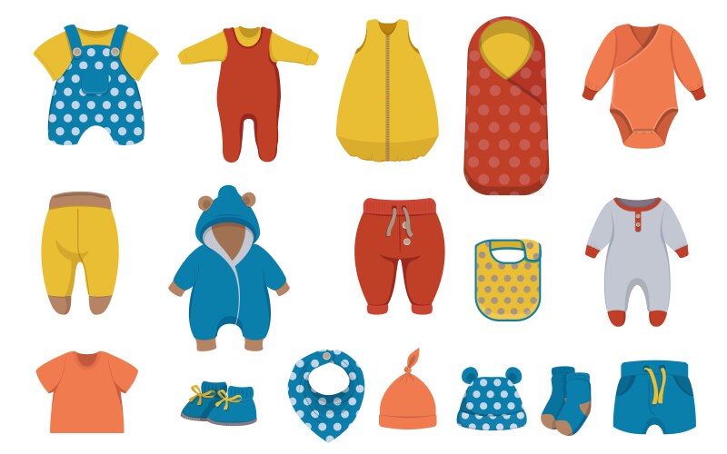 Baby clothing icons Royalty Free Vector Image - VectorStock